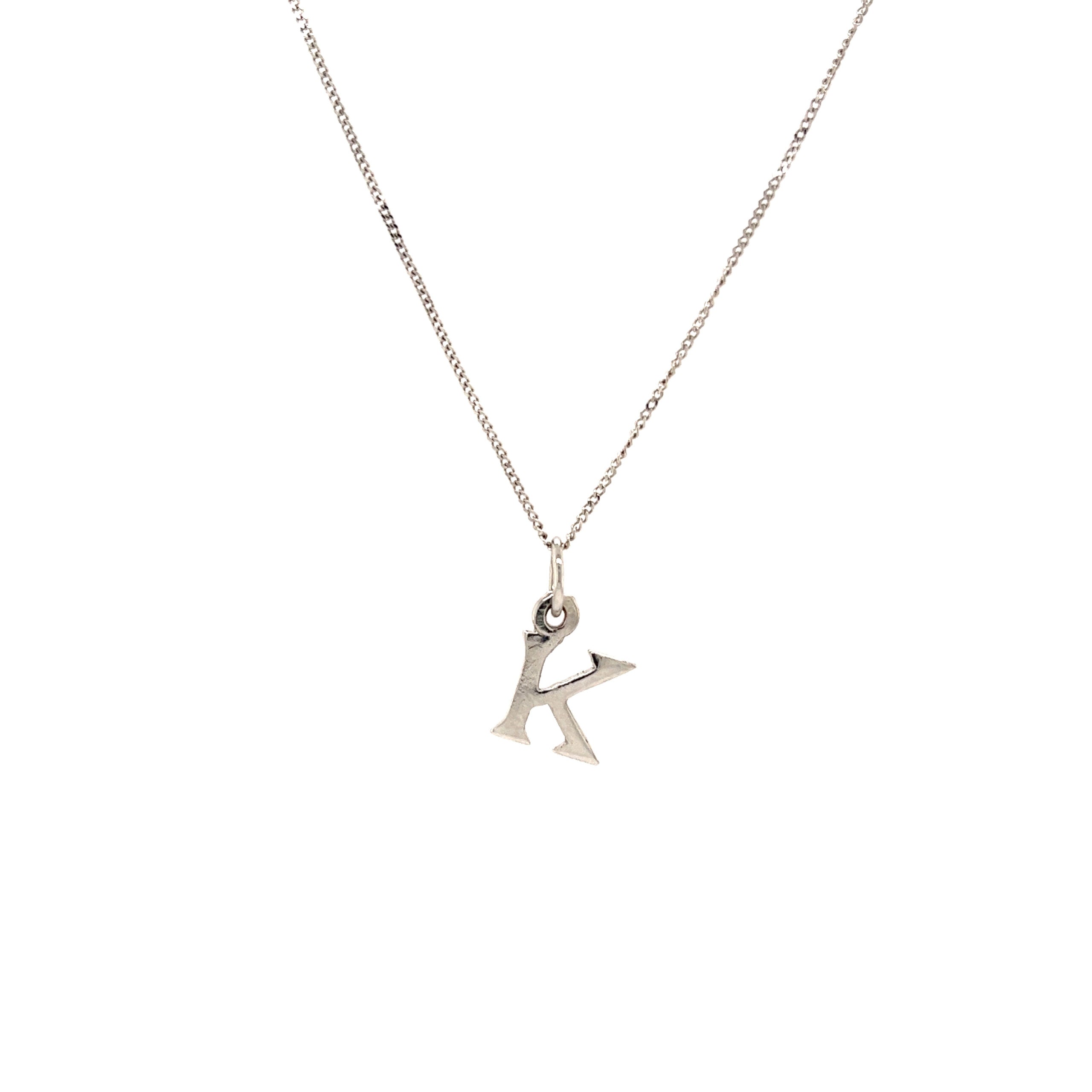 9ct White Gold "K" Initial Necklace – Villani Jewellers